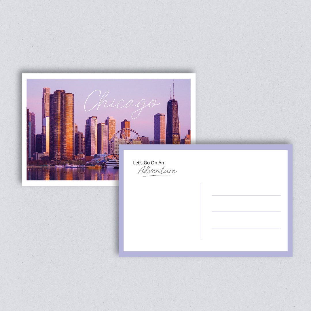 Chicago Postcard | Digital Download - 8.5in X 5in - Etsy