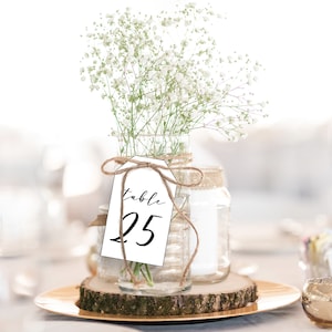 Kraft or White Wedding Table Number Cards - Modern Table Decor - 3x5 ...