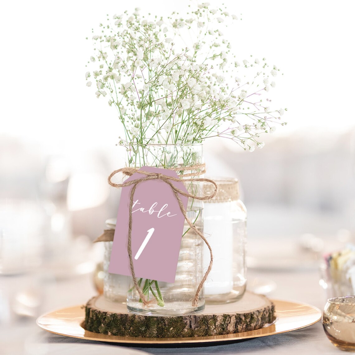 Mauve Wedding Table Numbers | Modern Table Decor | Wedding Decor ...