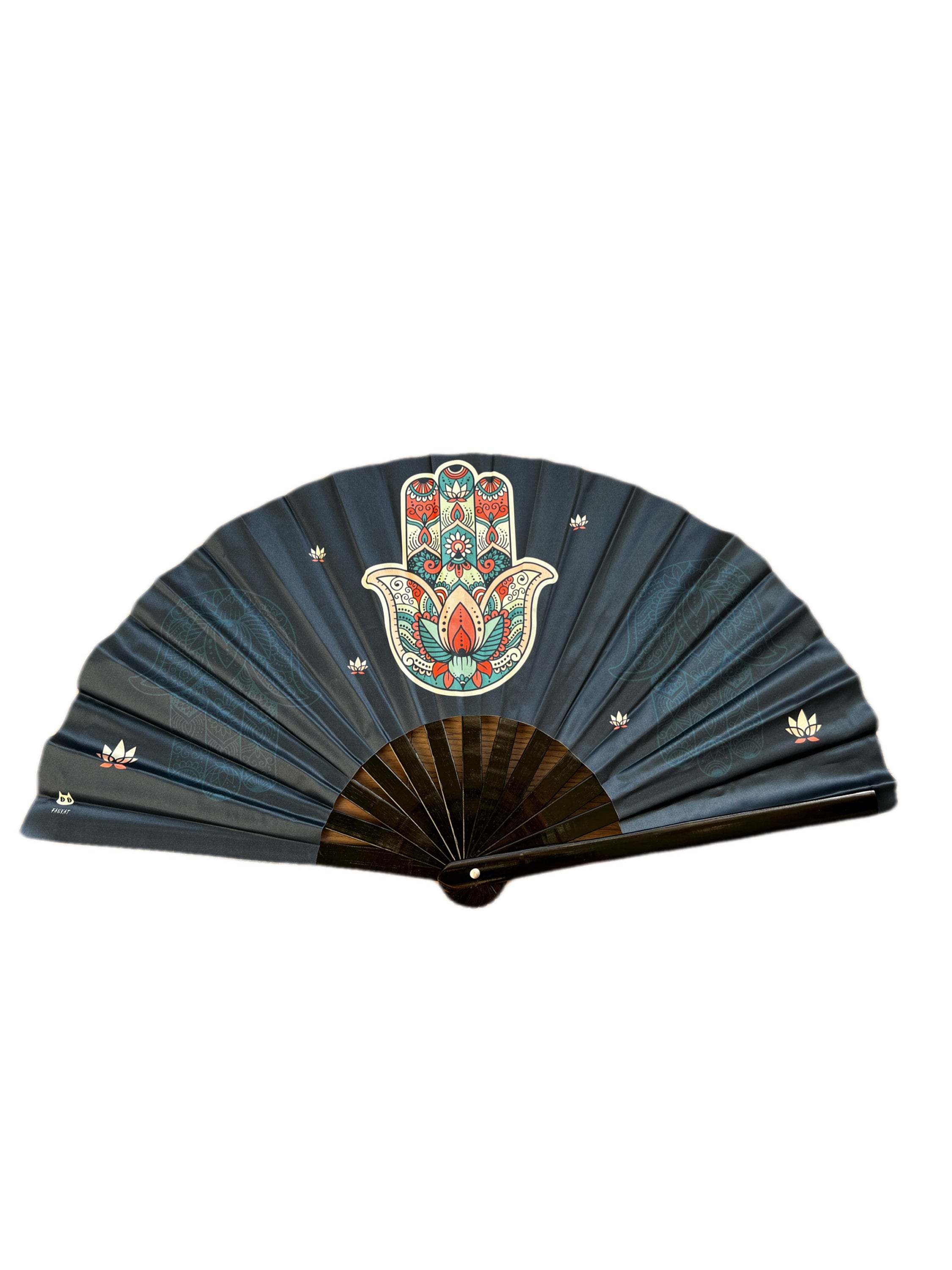 The Hamsa Hand Fan, Party Hand Fan, Bamboo Silk Hand Fan for Festival ...