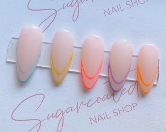 Outline French Tip Nails - Etsy