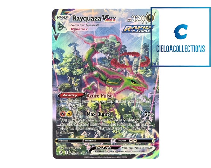 Rayquaza VMAX (alternate Art Secret) - SWSH07 (high Quality Proxy) - Etsy