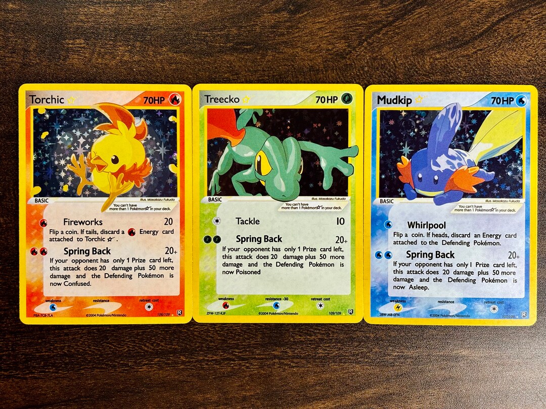 Pokémon Gold Star Torchic, Treecko Mudkip high Quality Proxy - Etsy