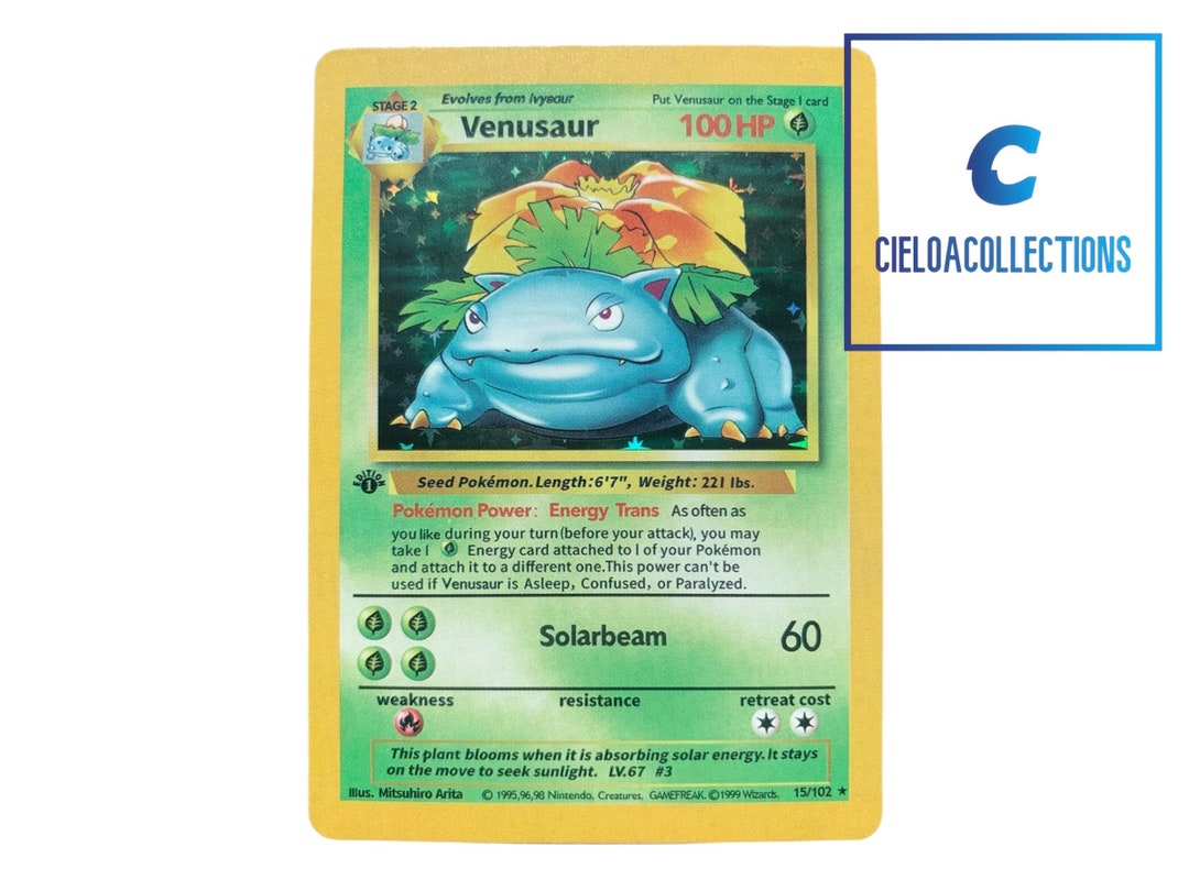 1st Edition Venusaur Base Set high Quality Proxy - Etsy