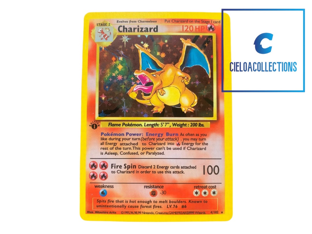 1st Edition Base Set Charizard (high Quality Proxy) - Etsy