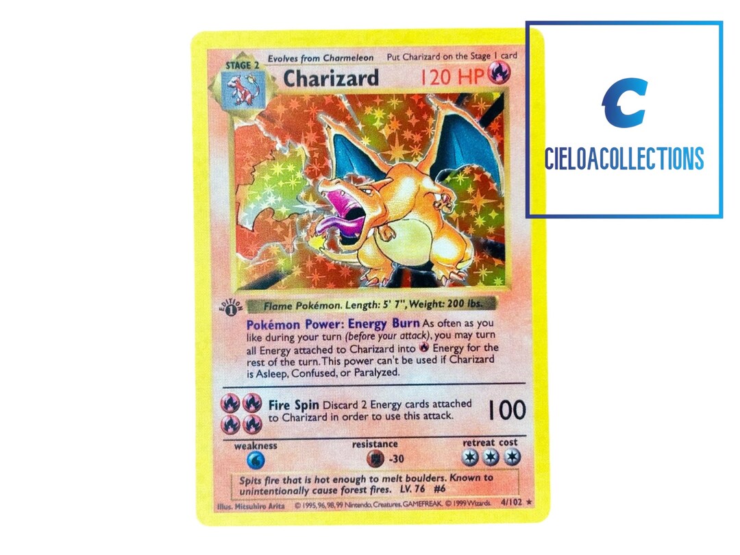 1st Edition Shadowless Charizard high Quality Proxy - Etsy
