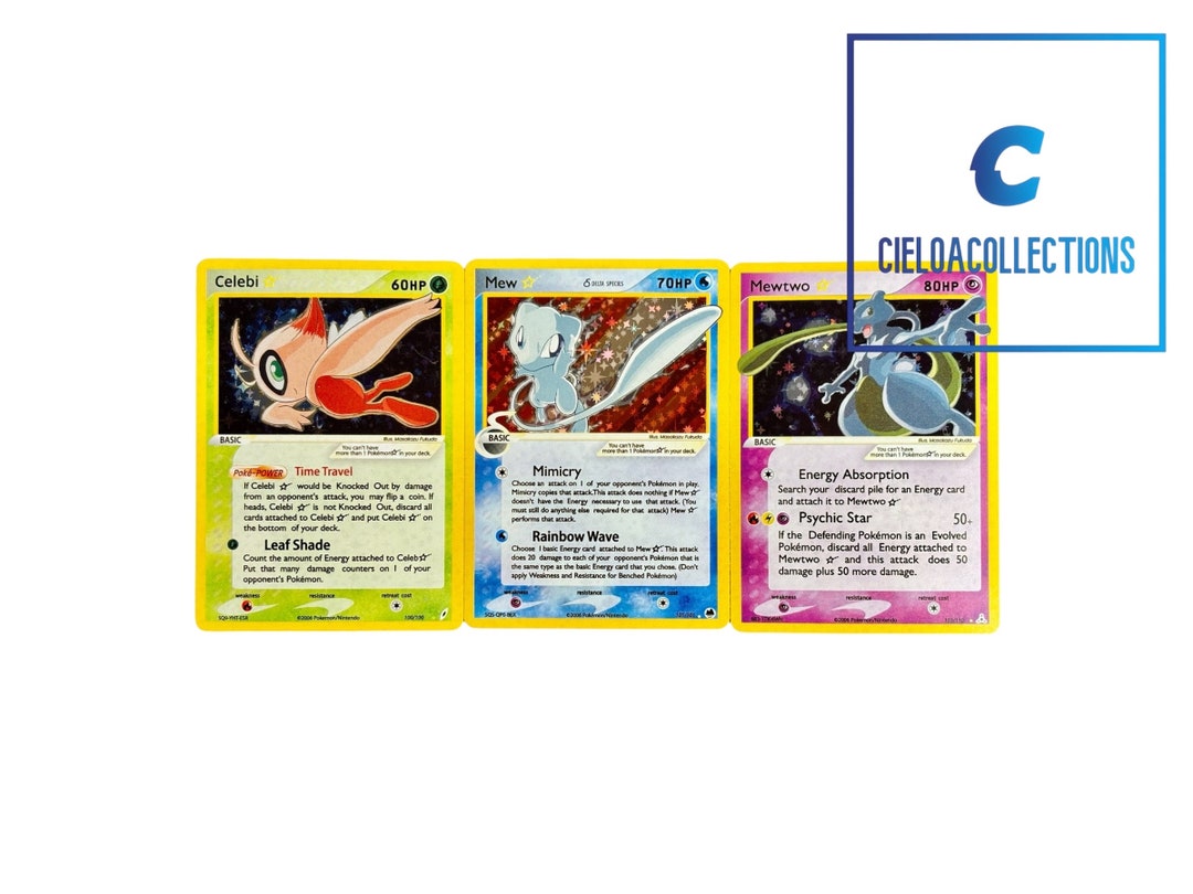 Pokémon Gold Star Celebi, Mew & Mewtwo (high Quality Proxy) - Etsy