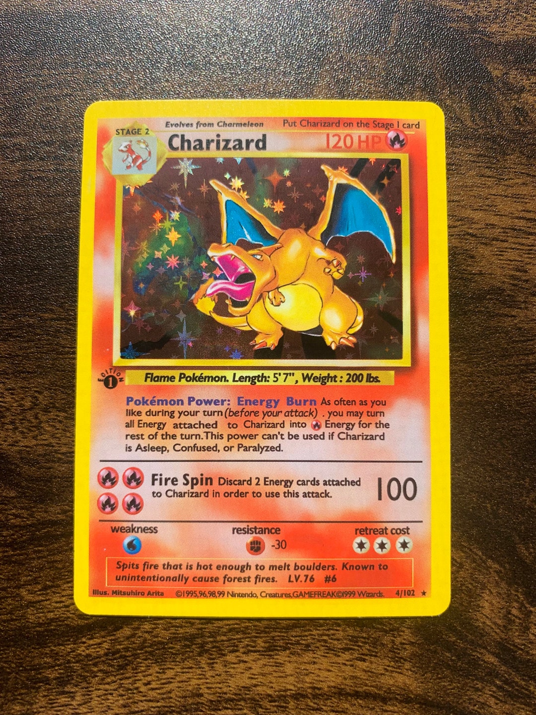 1st Edition Base Set Charizard high Quality Proxy - Etsy