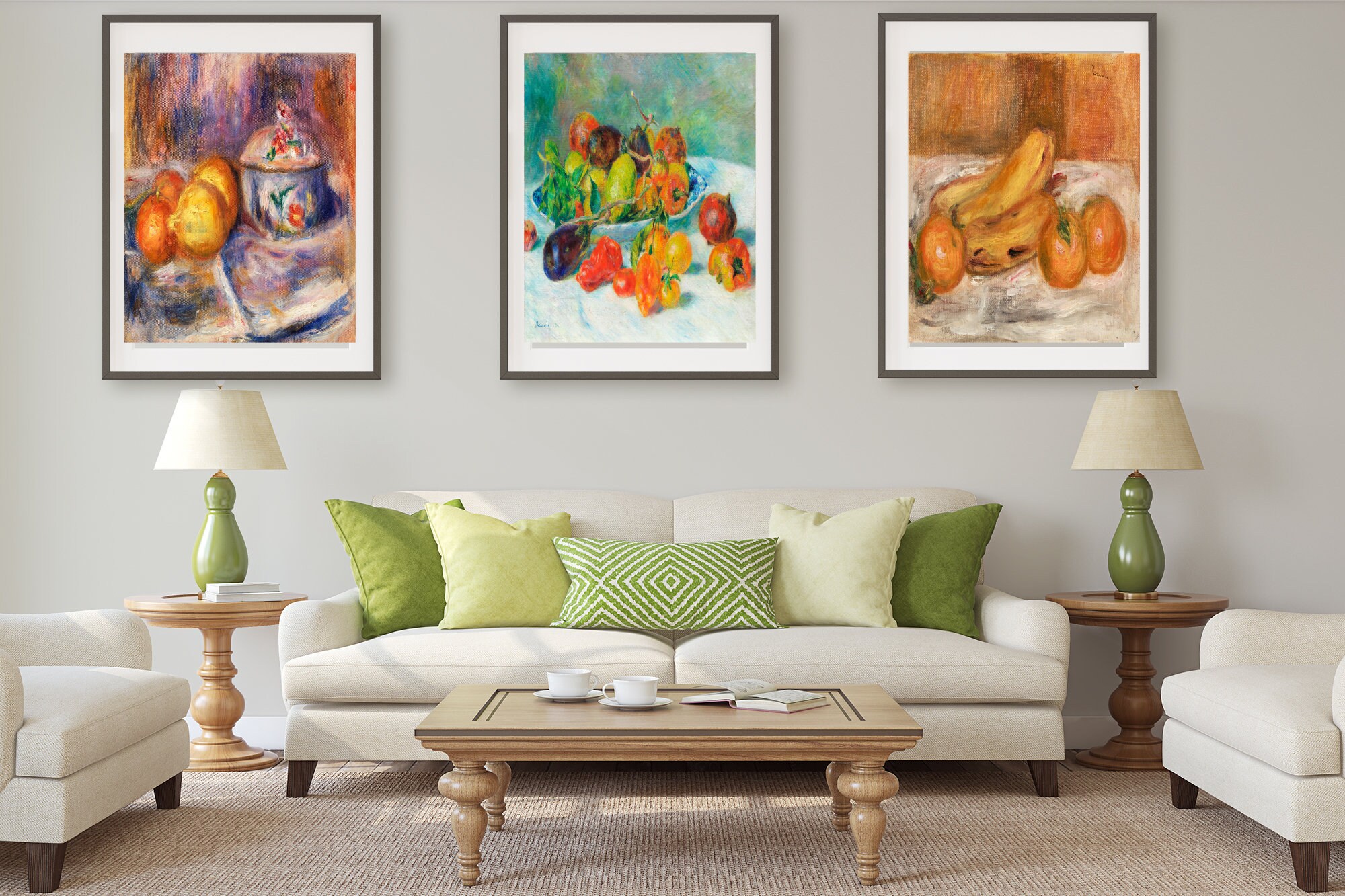 Set of 3, Pierre-auguste Renoir Printable Wall Art, Orange and Bananas ...