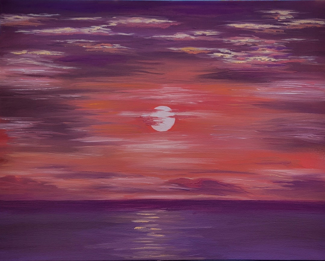 Sunset Painting Original Art Oil Painting - Etsy