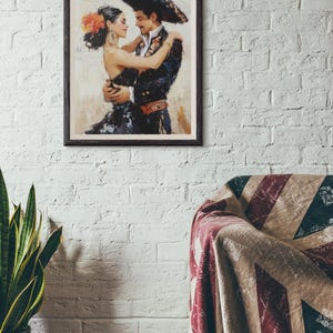 Mexican Couple Dancing Digital Oil Painting, Romantic Mariachi Outfit ...