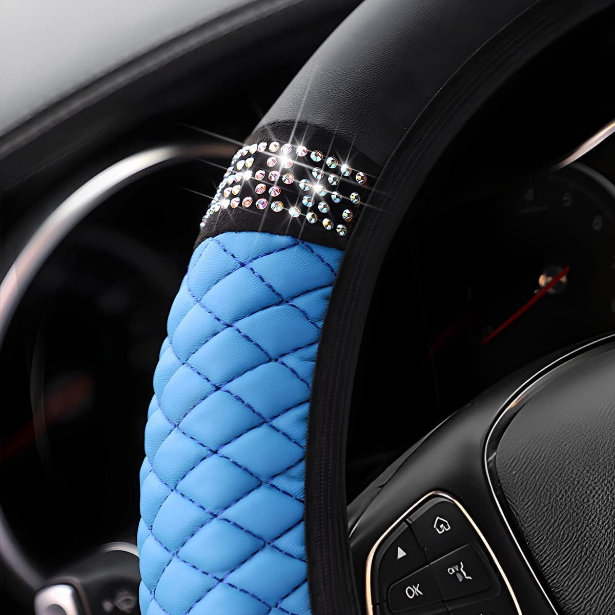 Blue Crystal Rhinestone Steering Wheel Cover, Universal Fit - Etsy