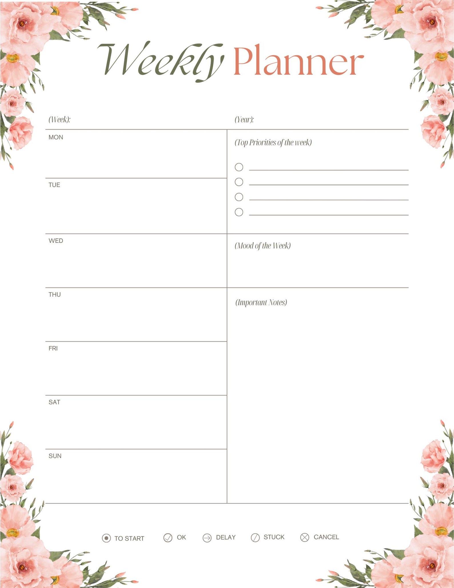 2025 Floral-themed Daily, Weekly, and Monthly Planner || Printable ...
