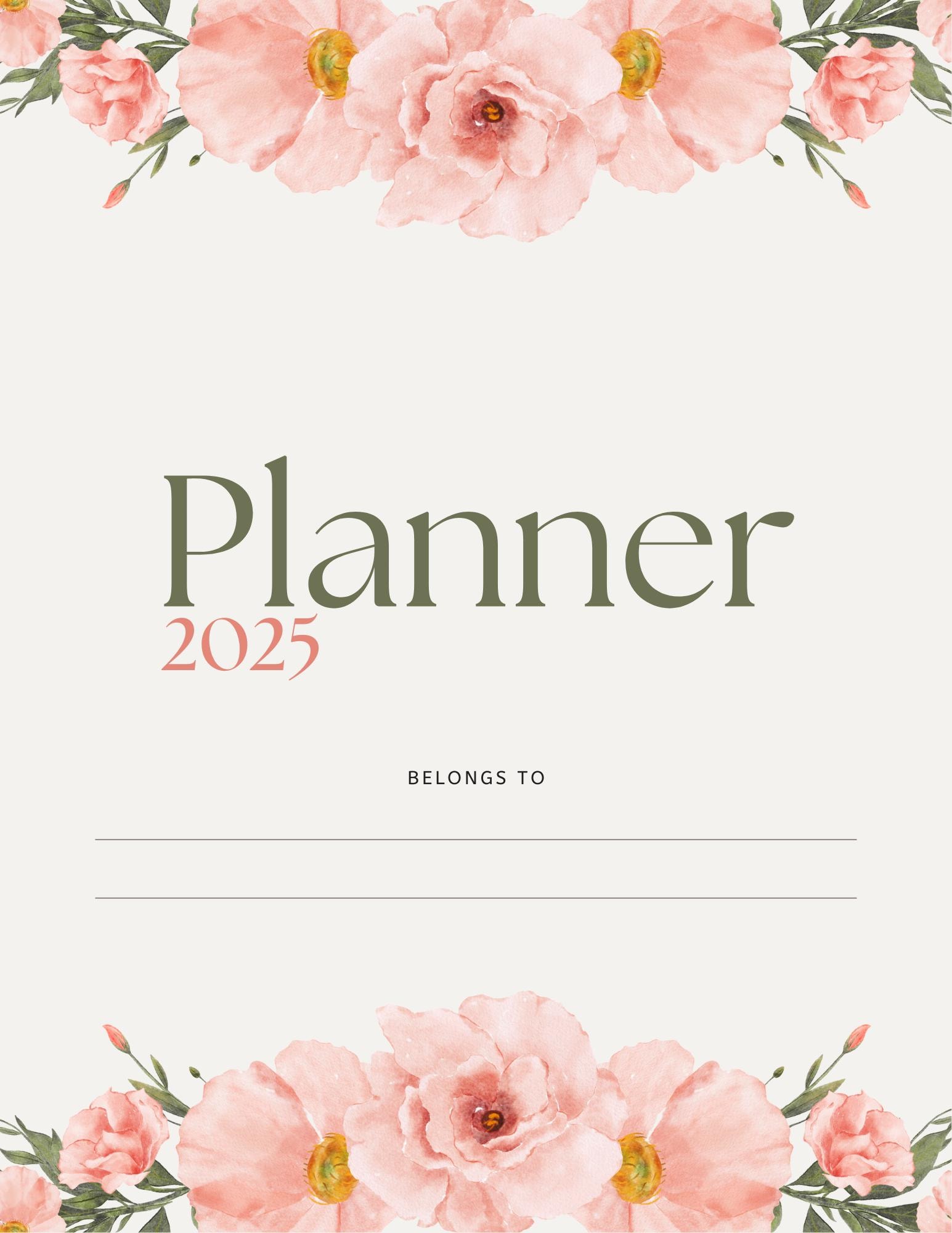 2025 Floral-themed Daily, Weekly, and Monthly Planner || Printable ...