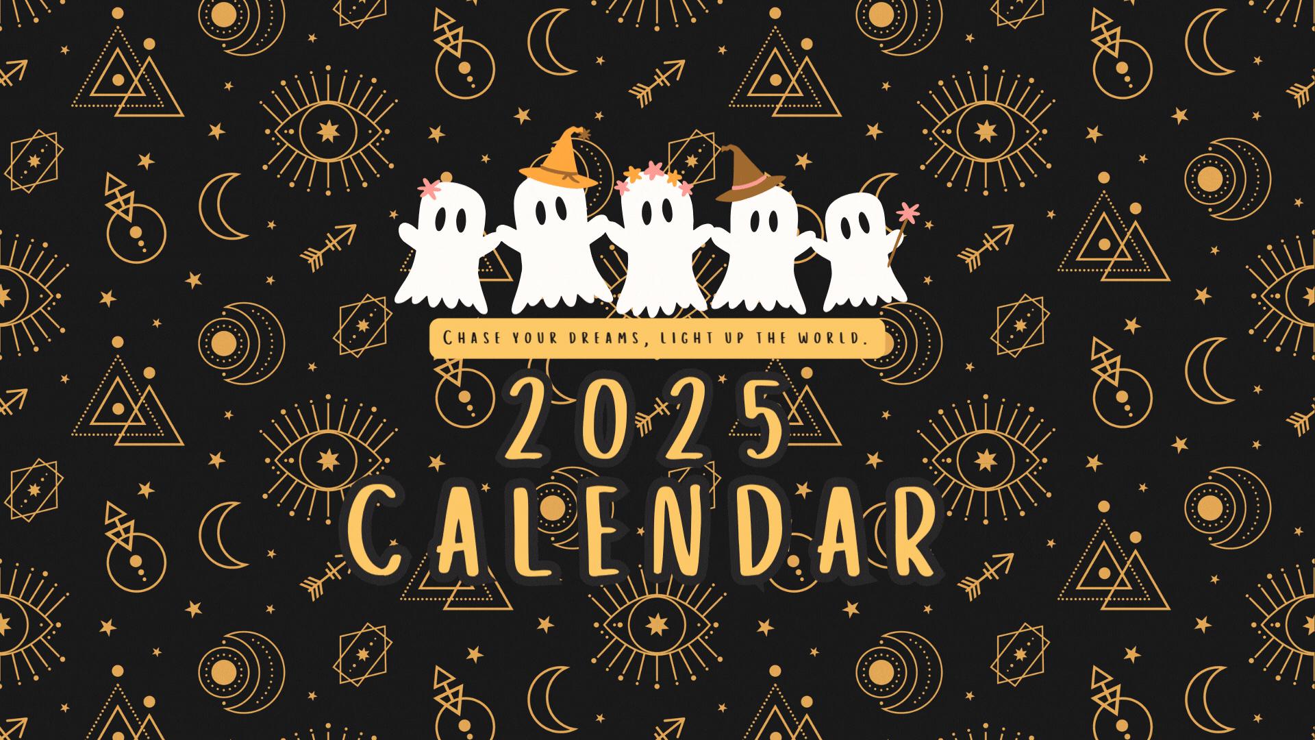 Spooky Vibes All Year Long: 2025 Ghost-themed Printable Calendar - Etsy