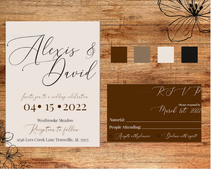 Neutral Minimalistic Wedding Invitation Template, Template Download ...