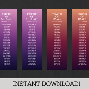 DIGITAL DOWNLOAD TOG Throne of Glass Tandem Read Printable Bookmarks ...