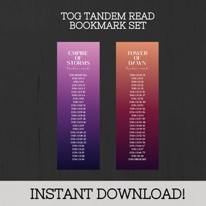 DIGITAL DOWNLOAD TOG Throne of Glass Tandem Read Printable Bookmarks, Set of 2, Empire of Storms ...