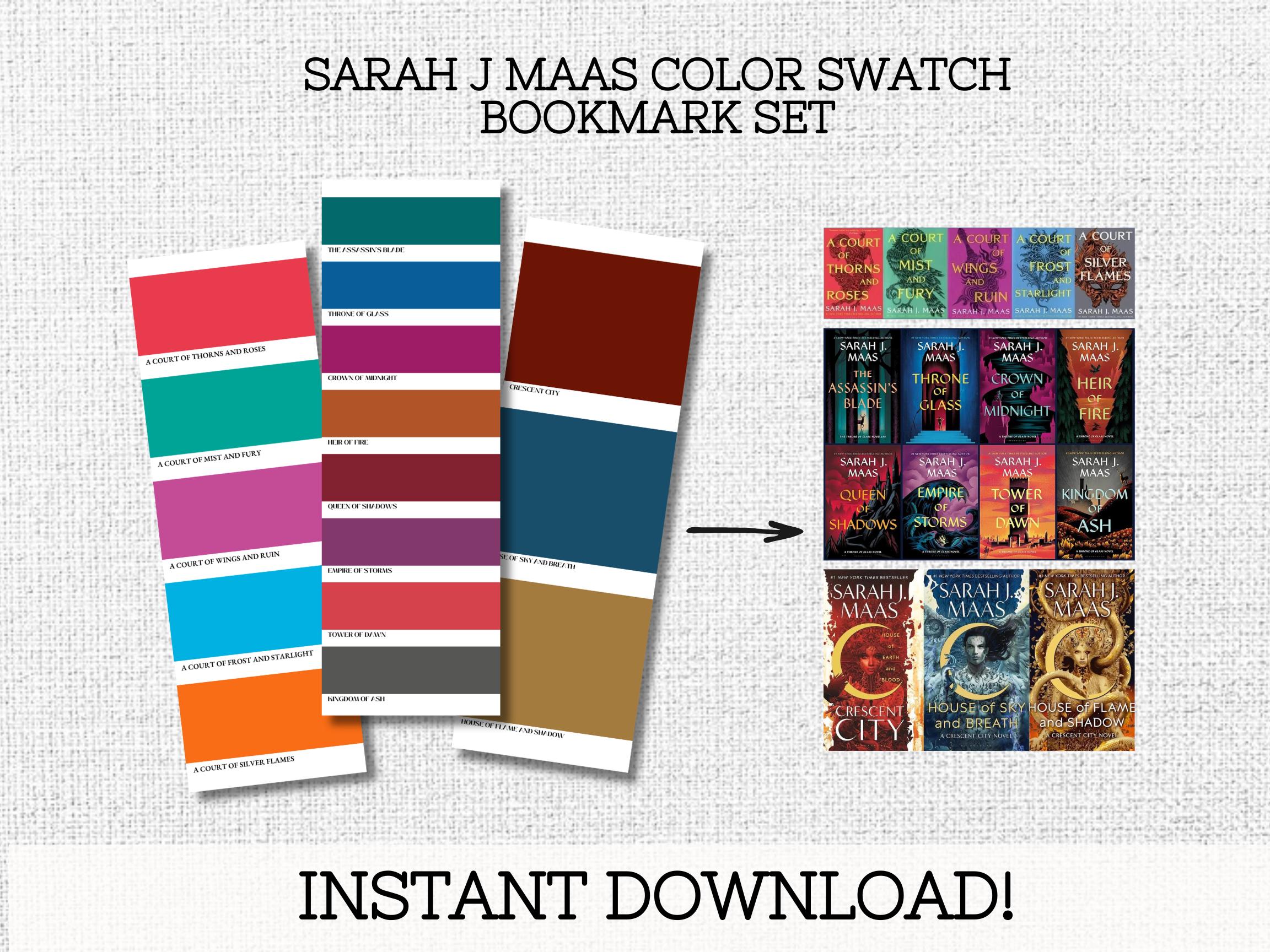 DIGITAL DOWNLOAD - SJM Sarah J Maas Color Swatch Printable Bookmarks ...