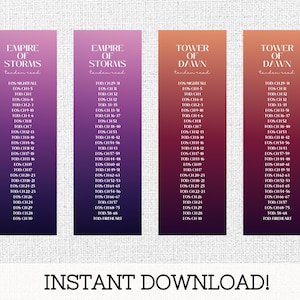 DIGITAL DOWNLOAD - TOG Throne of Glass Tandem Read Printable Bookmarks ...