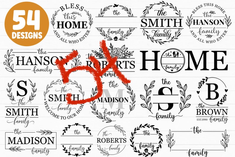 Family Designs & Letter Heads! Great for Home Weddings and More SVG PNG ...
