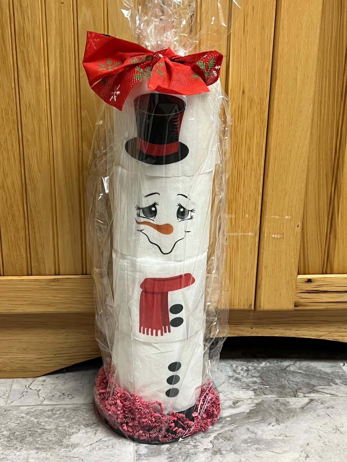 Snowman and Green Monster Toilet Paper Decoration With Plunger ...