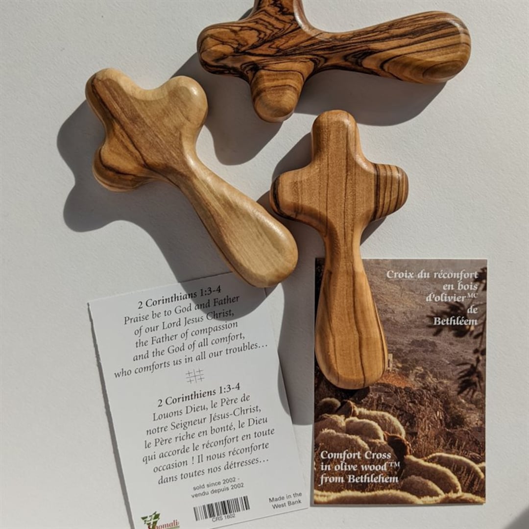 Small Comfort Cross – Olive Wood From Bethlehem - Etsy