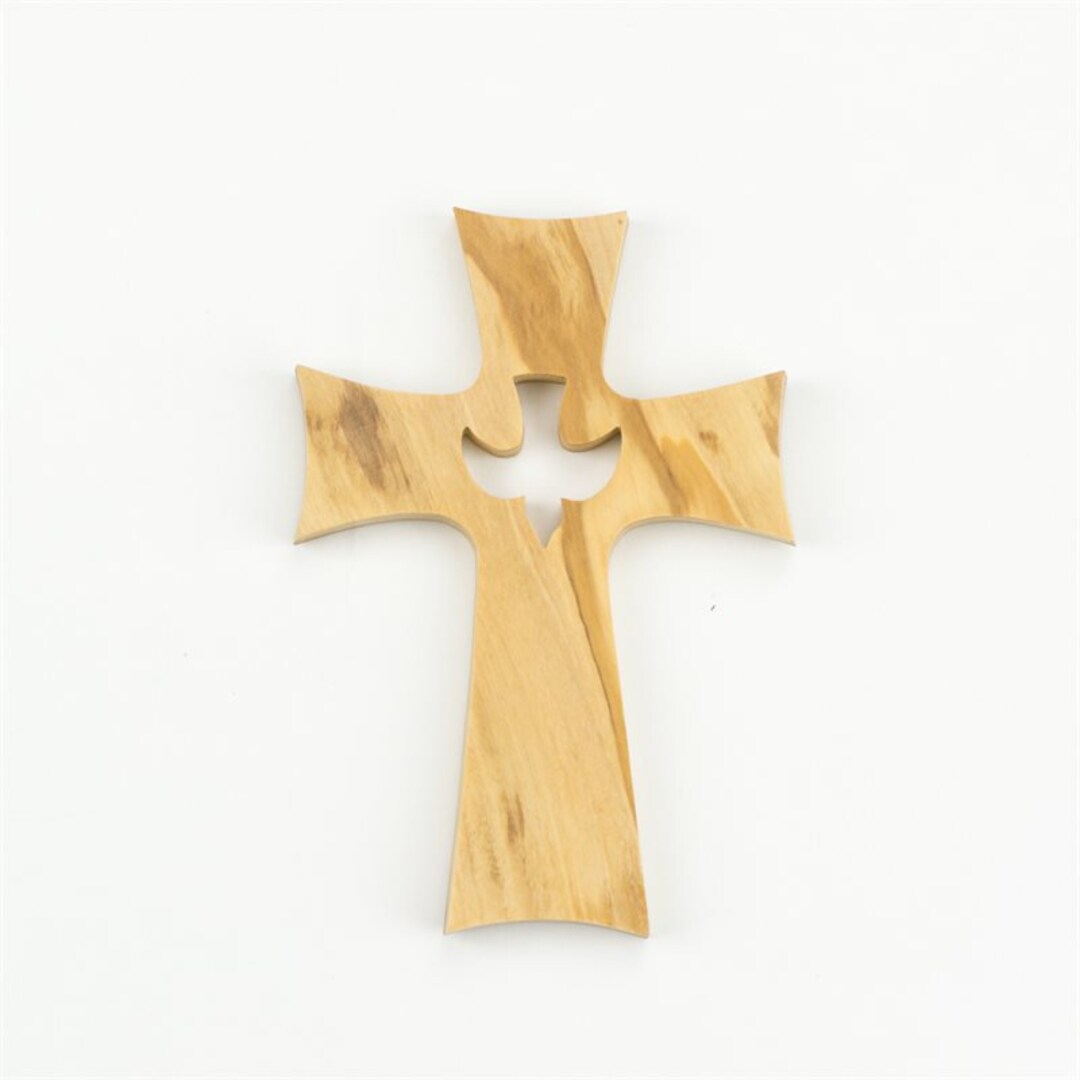 Olive Wood Holy Spirit Wall Cross, Small Holy Spirit Wall Cross - Etsy
