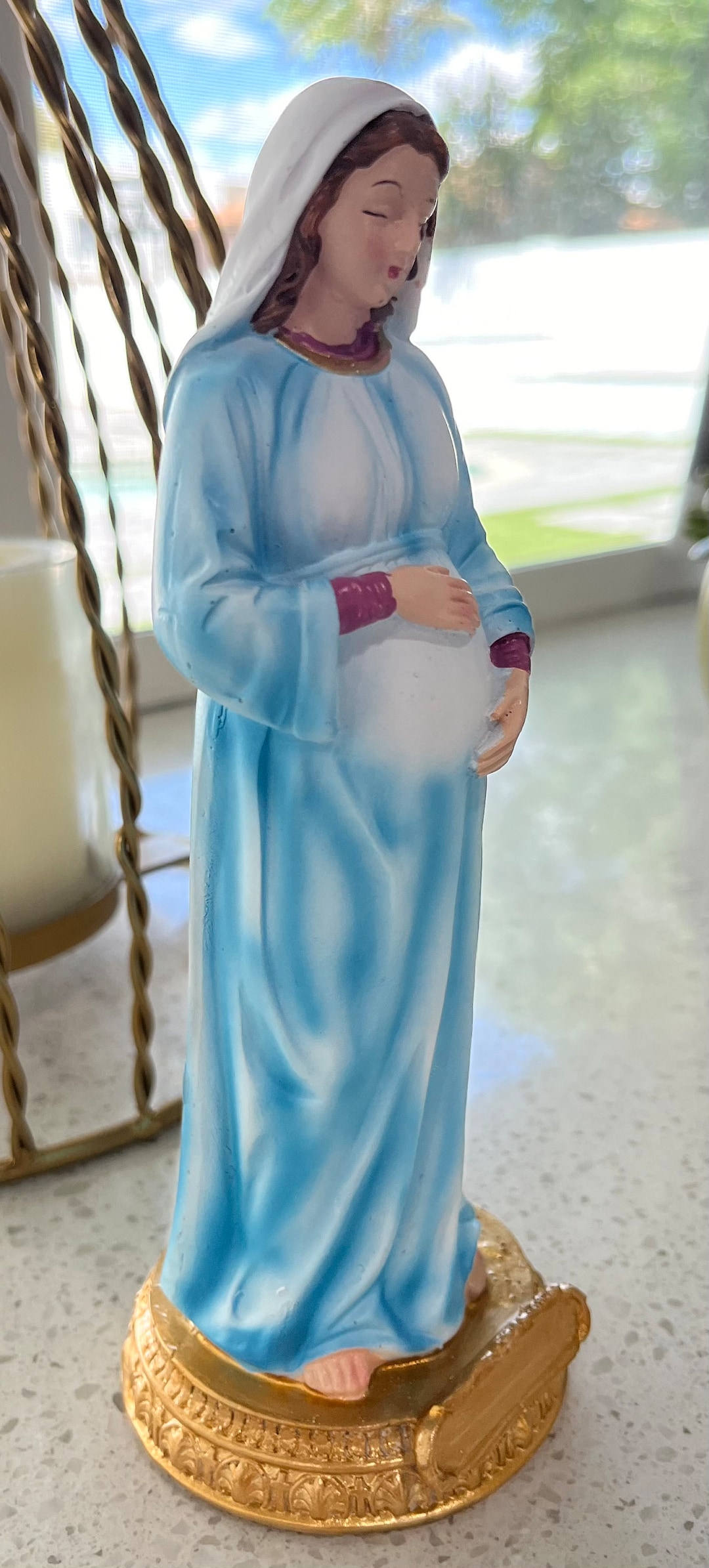 Pregnant Virgin Mary Statue 9 Inches Tall - Etsy