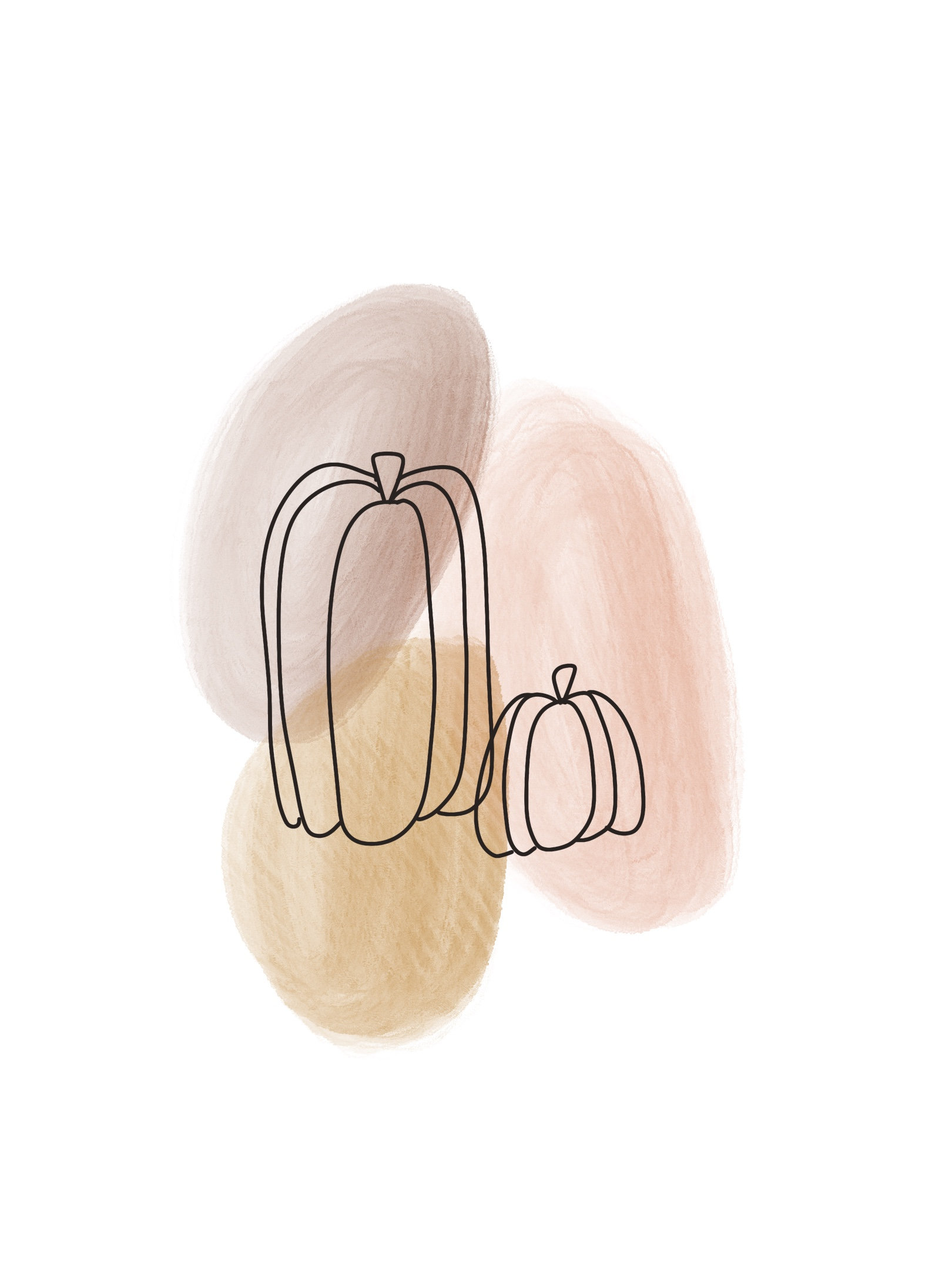 Abstract Pumpkin Wall Art, Fall Art, Neutral Fall Decor, Digital ...