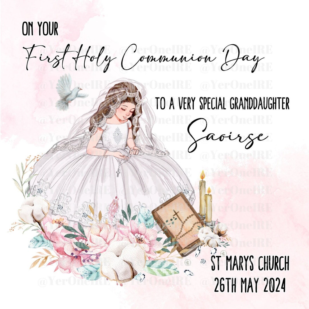 Personalised First Holy Communion Card; Communion Card; First Communion ...