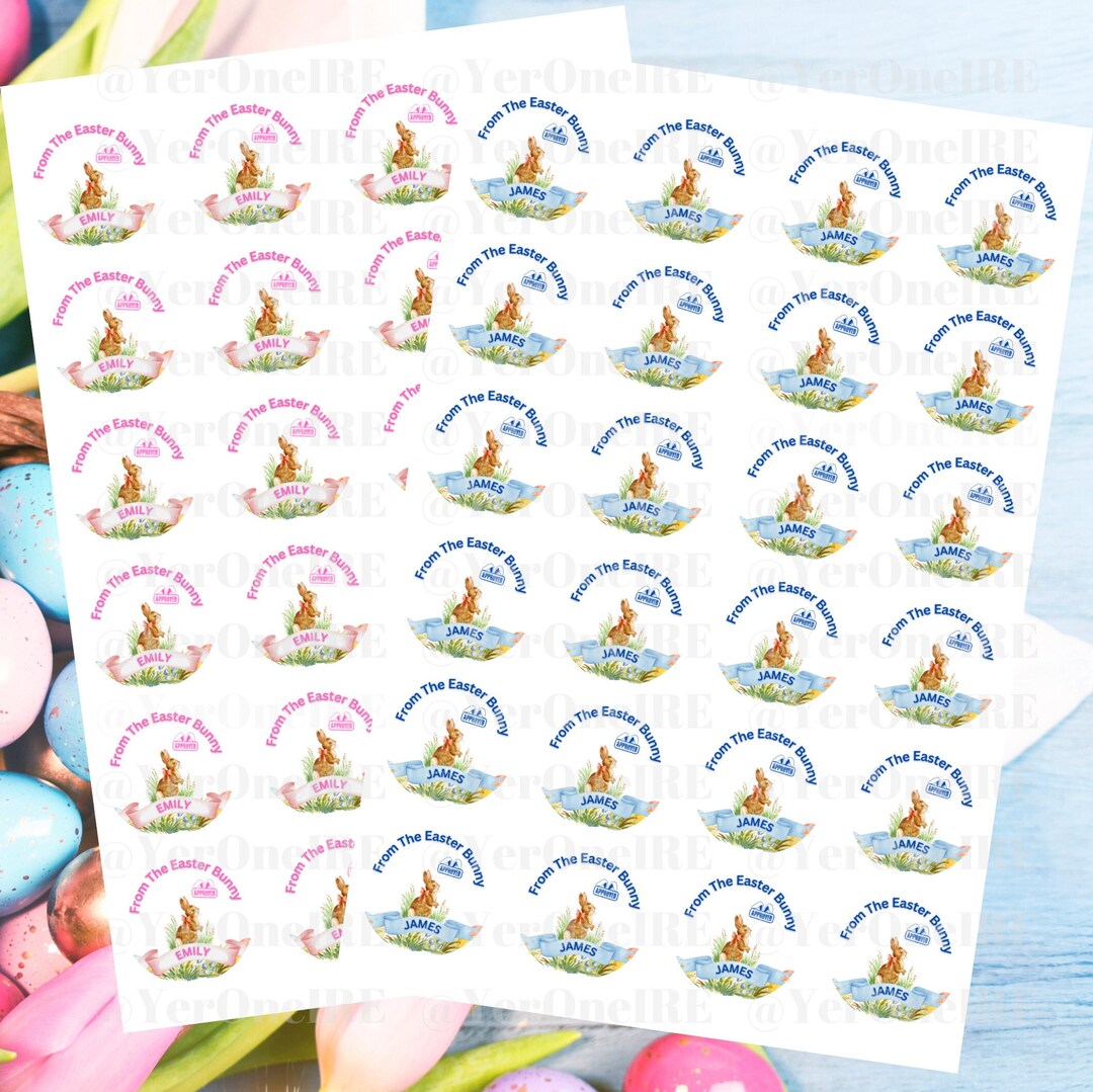 Easter Bunny Stickers Png, Instant Download Easter Stickers for Print ...