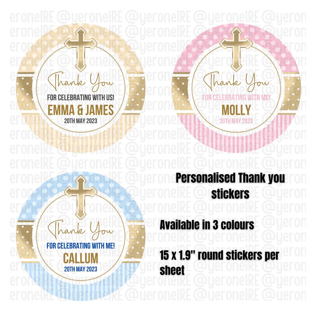 Communion Stickers Personalised, First Holy Communion, Confirmation ...