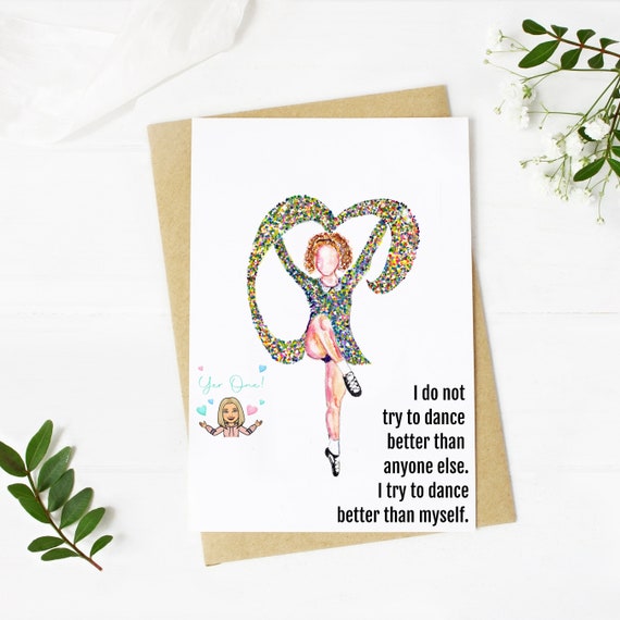 Irish Dancer Irish Dance Card Inspirational Quote Rainbow | Etsy
