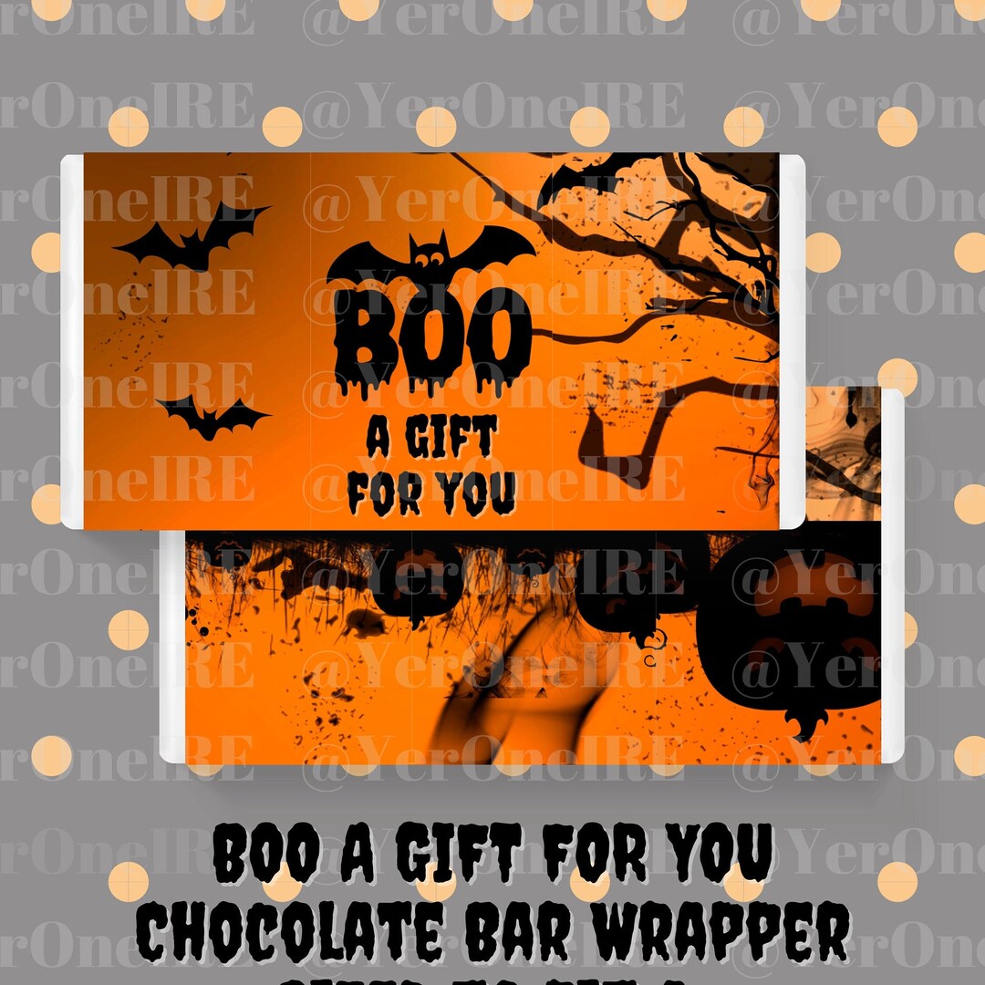 Trick or Treat Halloween Chocolate Bar Wrapper, Halloween Favors ...