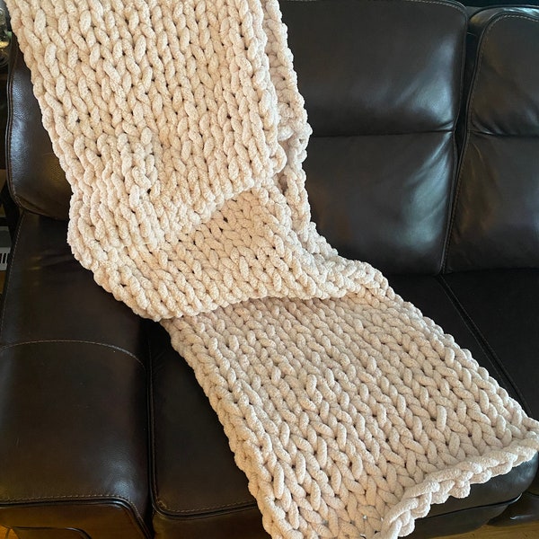 Hand Knit Throw - Etsy
