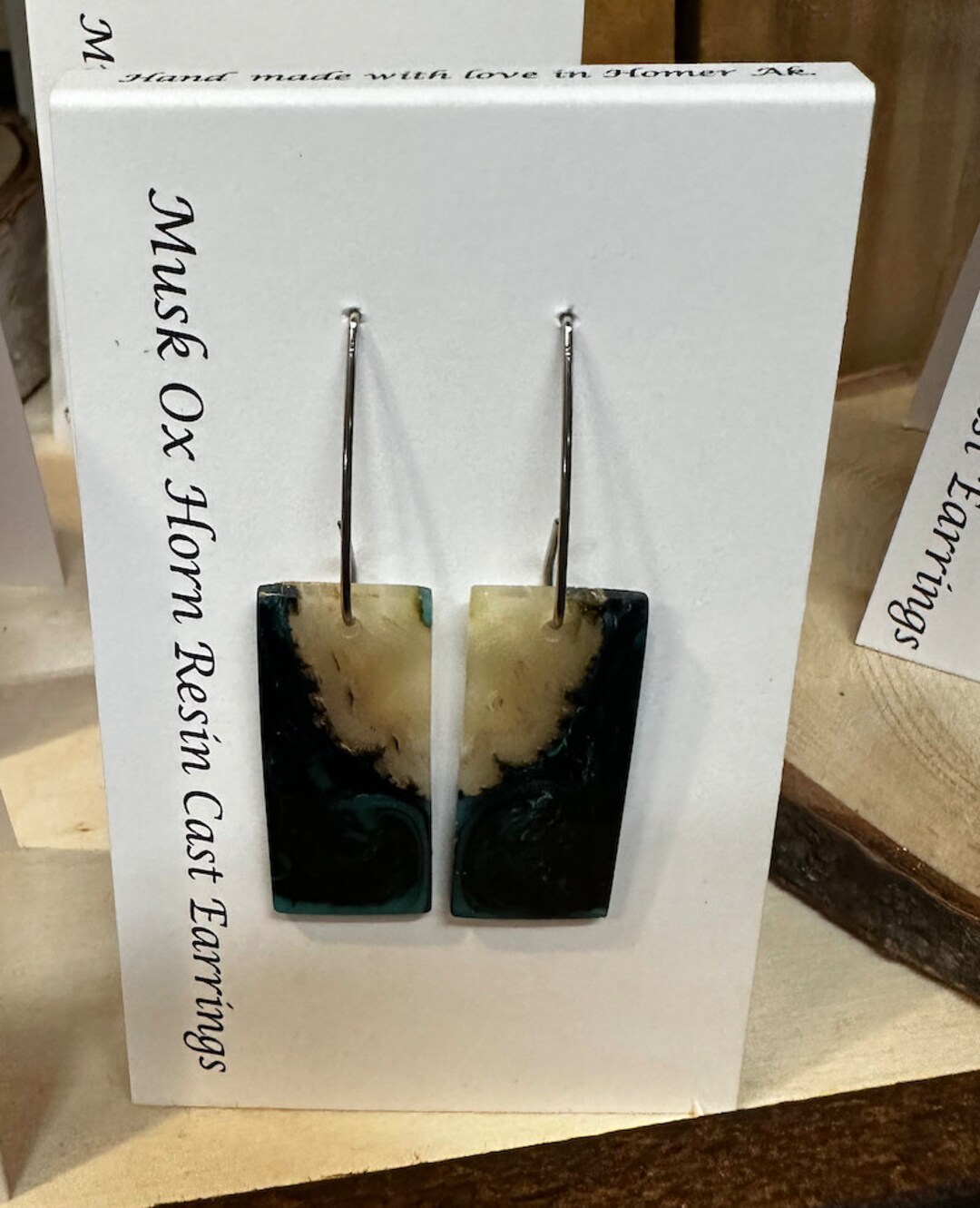 Alaskan Made Musk Ox Horn and Resin Earrings - Etsy