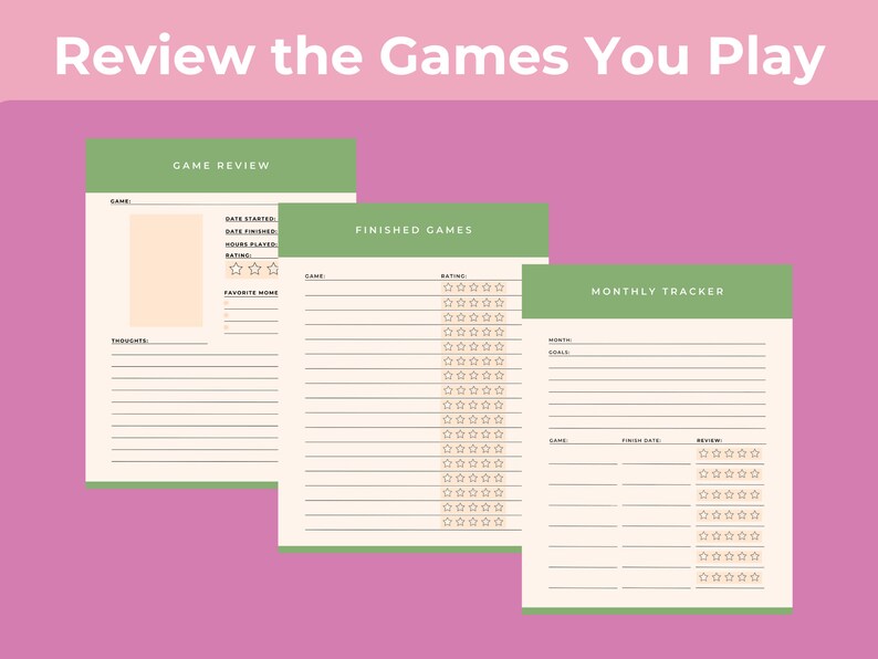 Gaming Journal With Hyperlinked Table of Contents, Game Review, Game ...