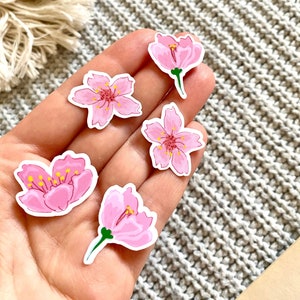 Cherry Blossom Small Stickers, Pink Tiny Sakura Kindle Sticker Set ...