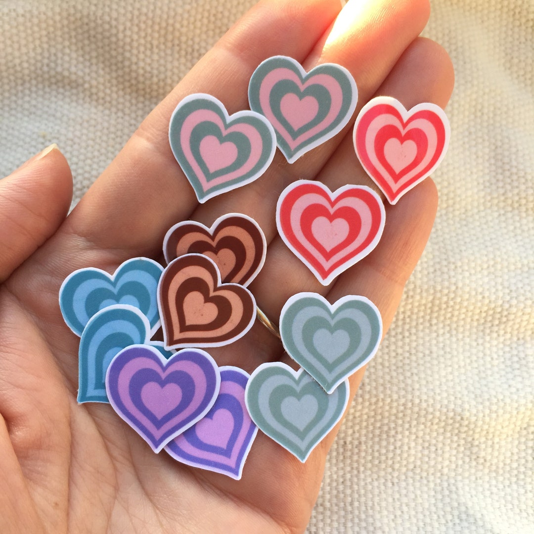 Retro Heart Mini Stickers, Cute Girly Aesthetic Stickers, Phone Case ...