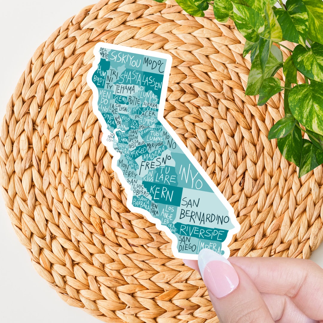 California State Sticker Water Bottle Sticker Laptop - Etsy
