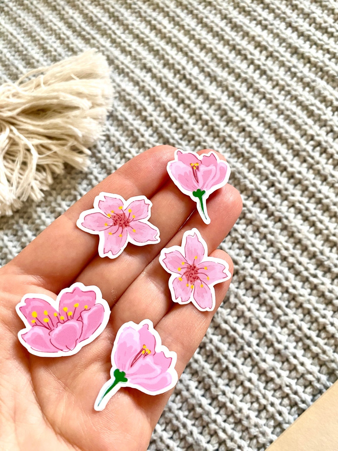 Cherry Blossom Small Stickers, Pink Tiny Sakura Kindle Sticker Set ...