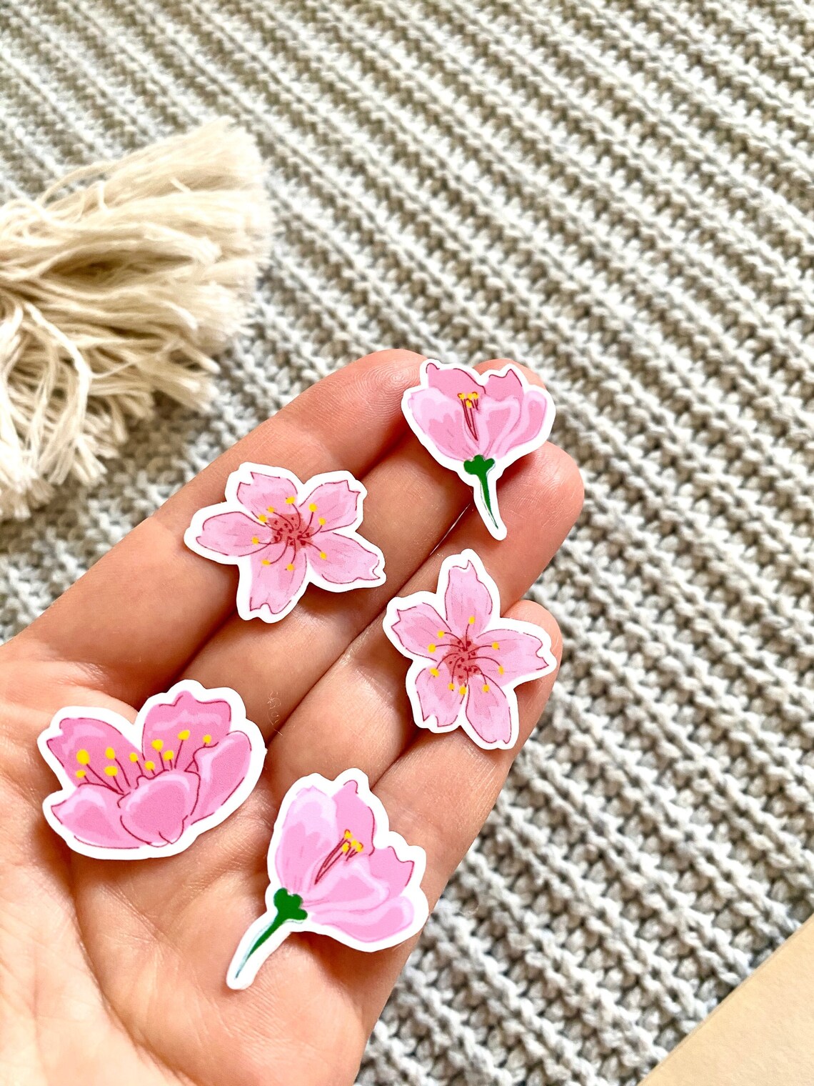 Cherry Blossom Small Stickers, Pink Tiny Sakura Kindle Sticker Set ...