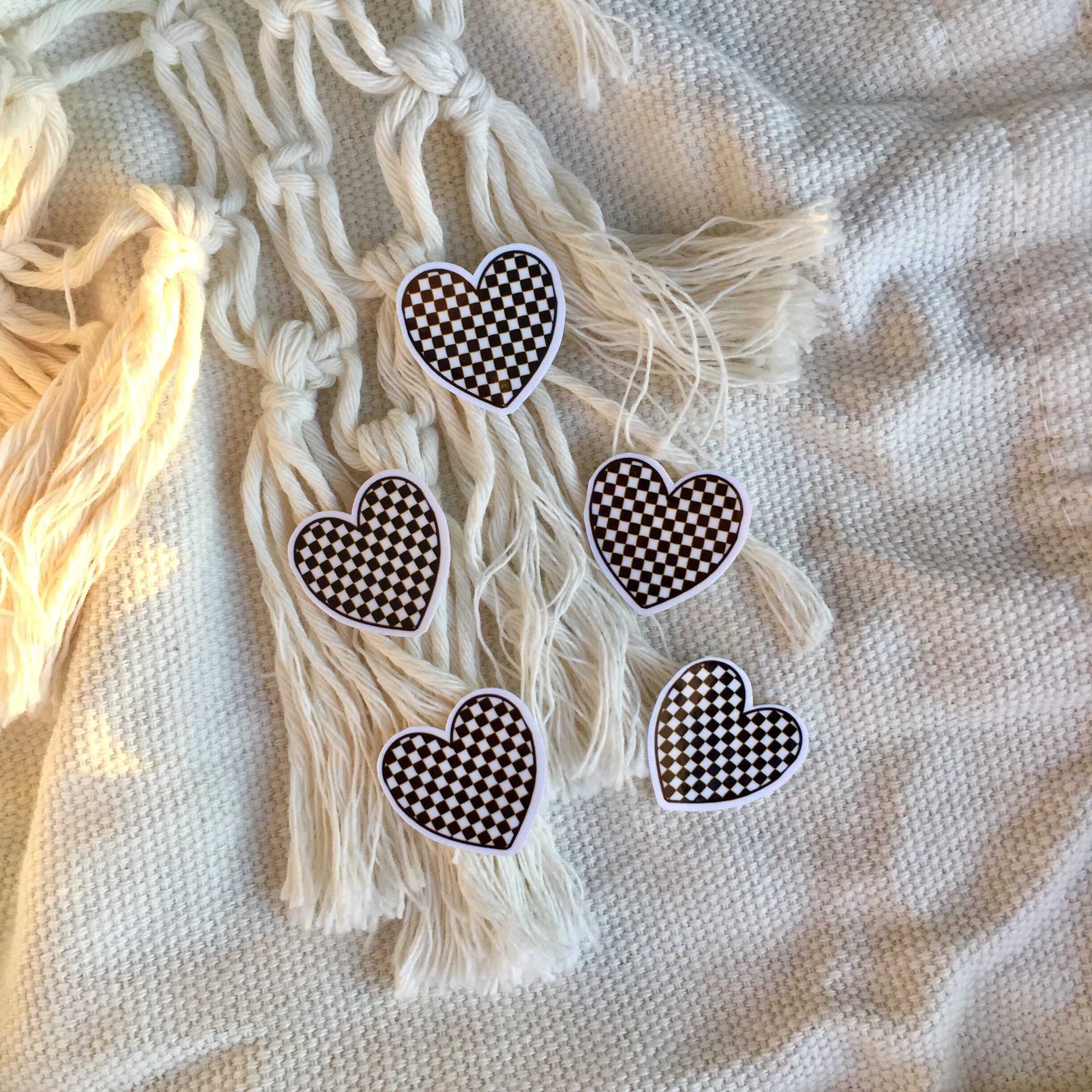 Mini Heart Stickers Checkerboard Heart Stickers Mini Phone - Etsy