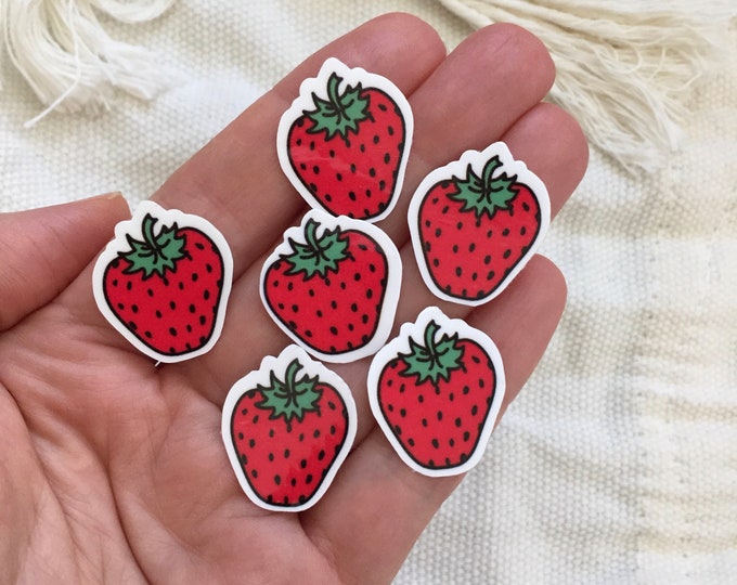 Mini Strawberry Sticker Pack, Cute Strawberry Phone Stickers, Laptop ...