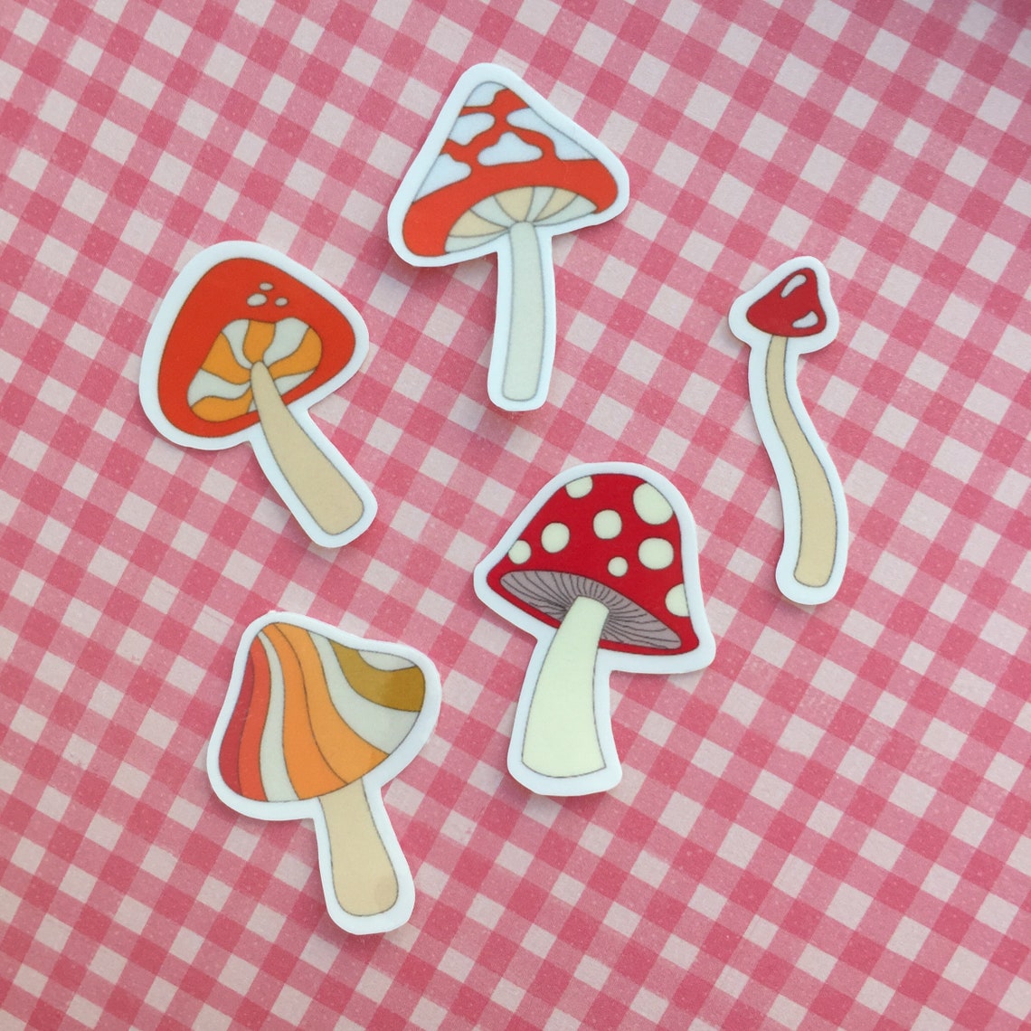 Mini Mushrooms Sticker Pack Aesthetic Stickers Retro | Etsy