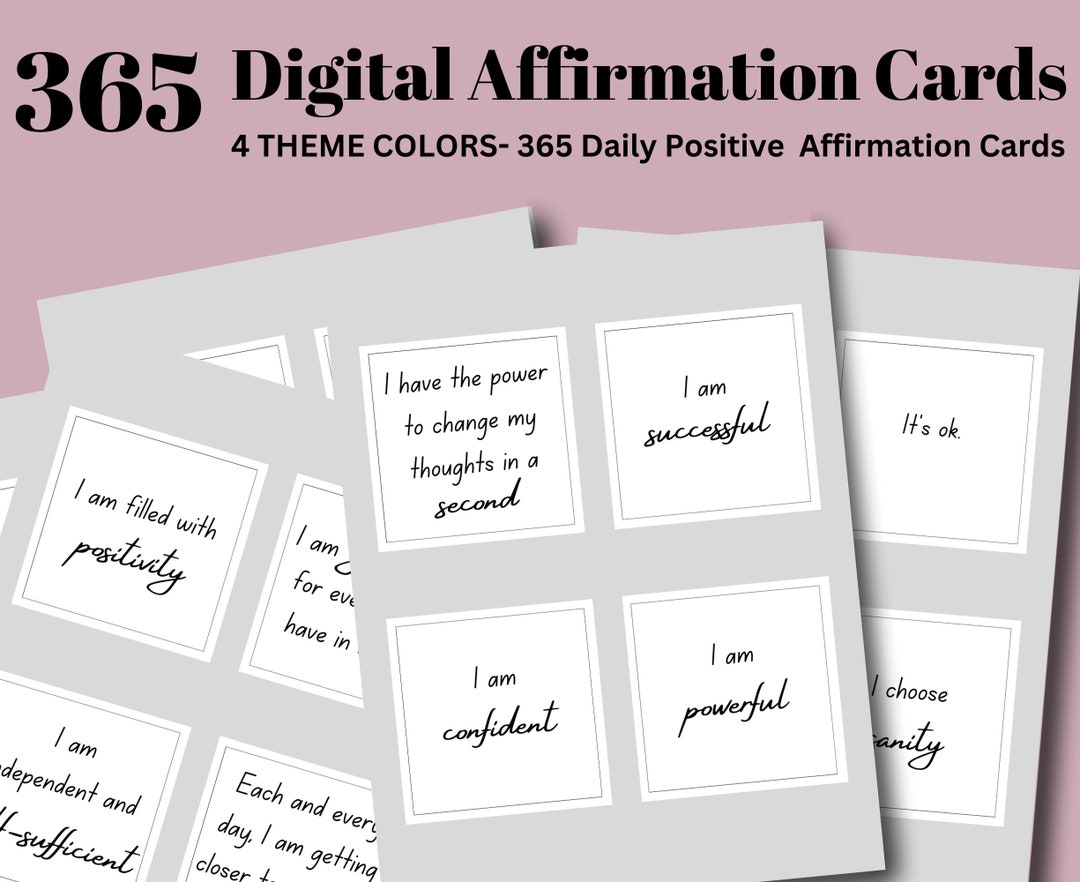 365 Daily Affirmation Cards Printable, Affirmation Deck, Vision Board ...