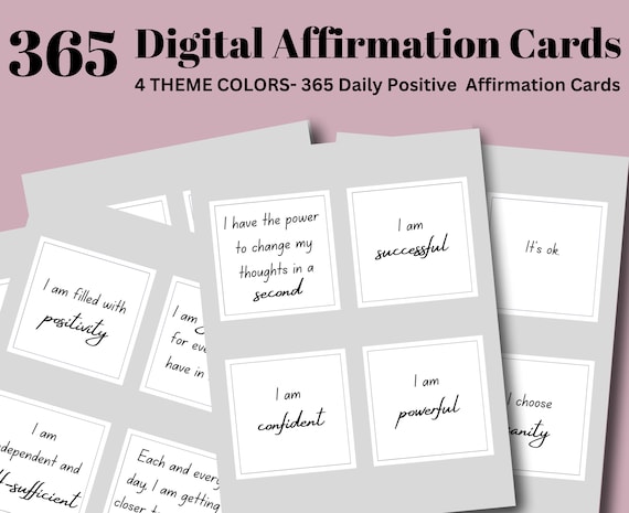365 Daily Affirmation Cards Printable Affirmation Deck - Etsy