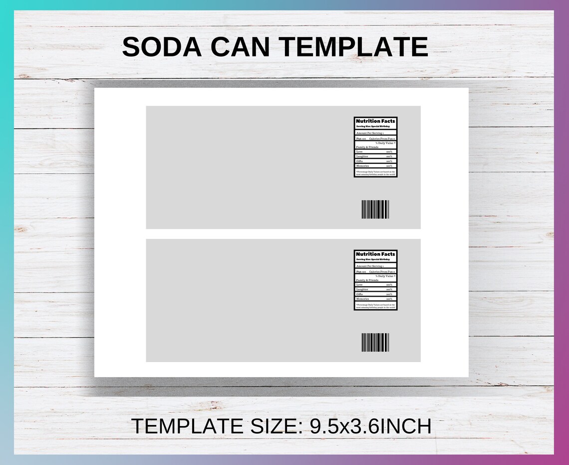 12oz Soda Can Template Soda Can Wrapper Template Chip Bag - Etsy