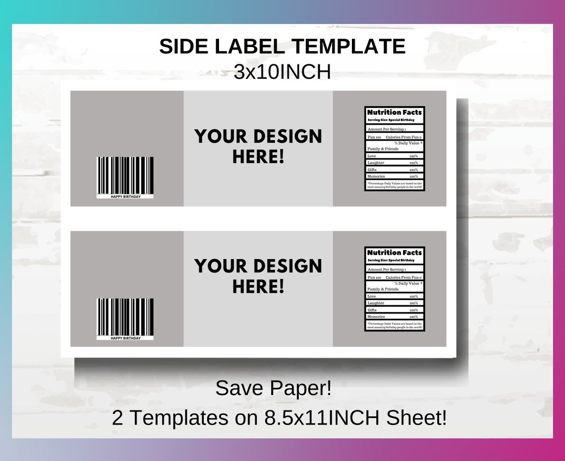 Mini Chip Can Label Chip Bag Template Party Favours Custom - Etsy